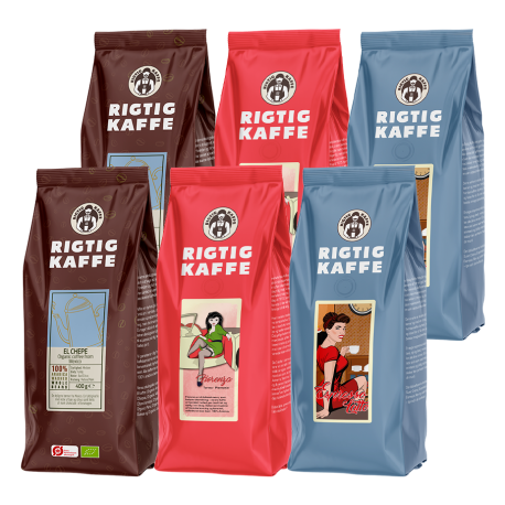 Rigtig Kaffe Mixpakke 2,8kg Hele kaffebønner