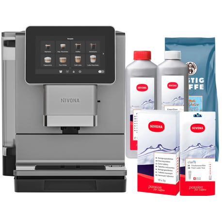 Nivona NIVO 9'103 Titanium Inkl. Afkalkning, Rens, Filter & 1kg Kaffe